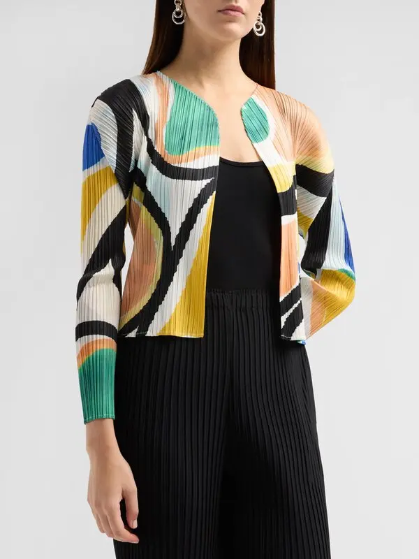 Issey Miyake Roll Abstract Pleated Cardigan