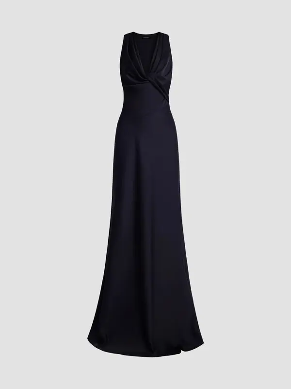 Bcbgmaxazria Cowlneck Satin Gown