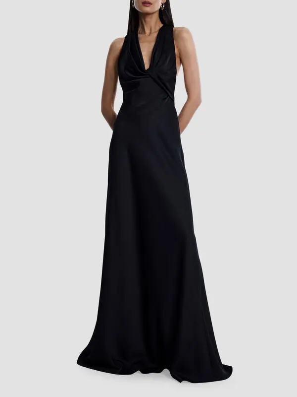 Bcbgmaxazria Cowlneck Satin Gown