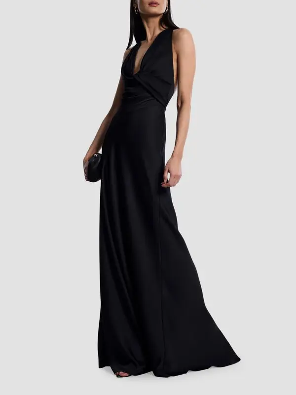 Bcbgmaxazria Cowlneck Satin Gown