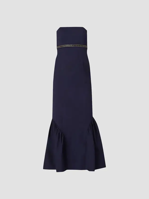 Shoshanna Ashton Cotton Faille Mermaid Midi Dress