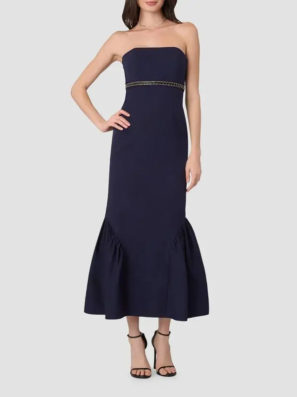 Shoshanna Ashton Cotton Faille Mermaid Midi Dress