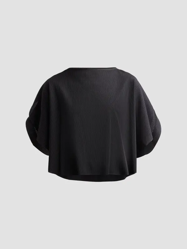 Issey Miyake A-poc Pleated Draped Top - Black