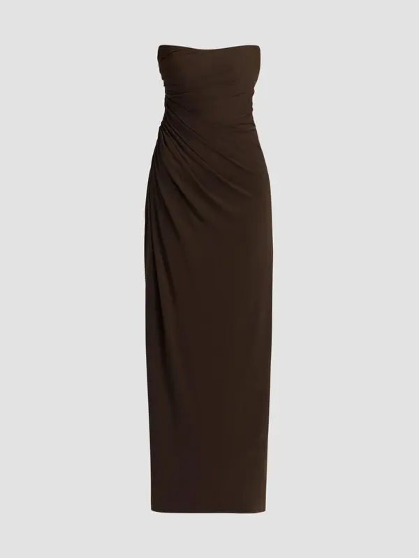 Halston Patrice Matte Jersey Draped Dress