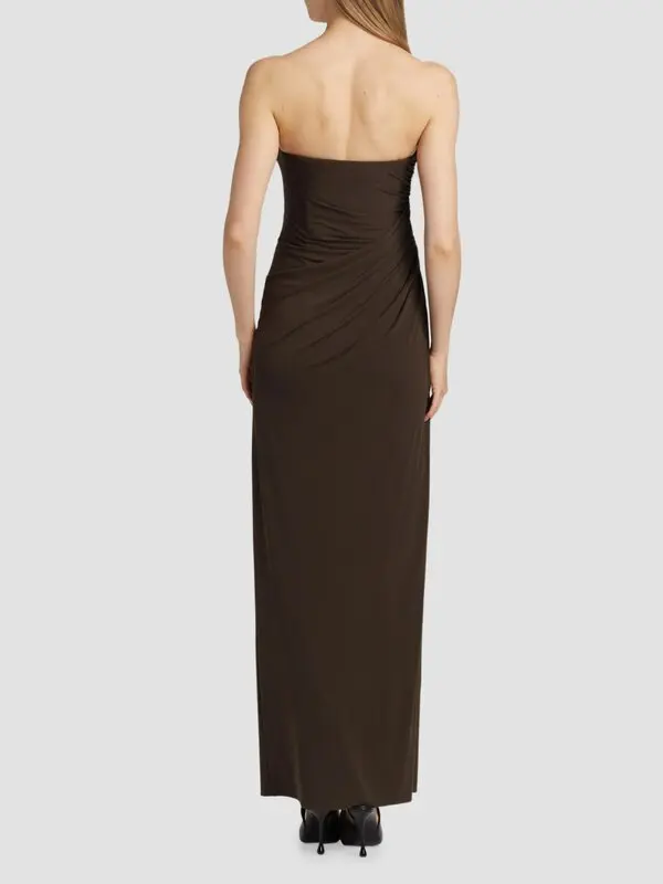 Halston Patrice Matte Jersey Draped Dress
