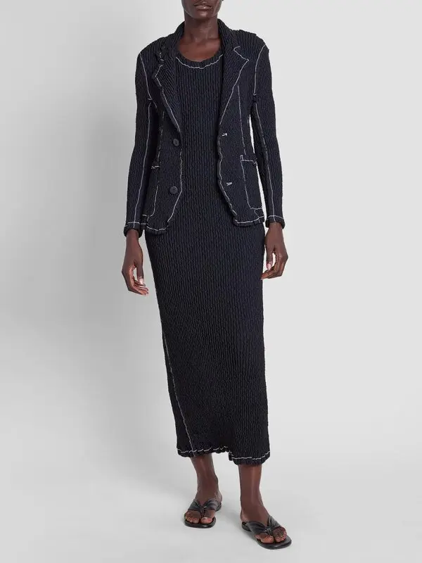 Issey Miyake Wavelet Ensemble Textured Notch Lapel Jacket