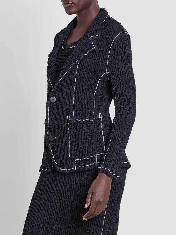 Issey Miyake Wavelet Ensemble Textured Notch Lapel Jacket