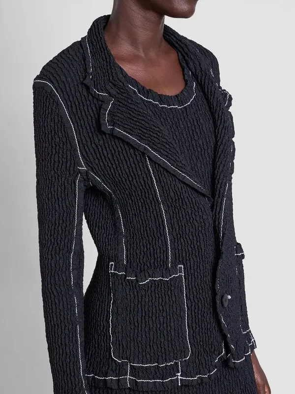 Issey Miyake Wavelet Ensemble Textured Notch Lapel Jacket
