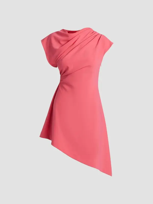 Halston Jolie Crêpe Asymmetric Dress - Guava