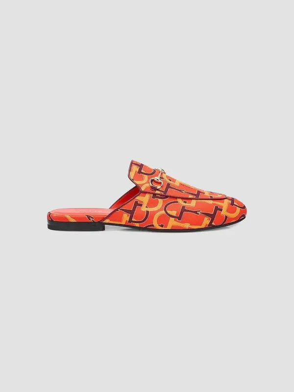 Gucci Princetown Horsebit Print Loafer Mules