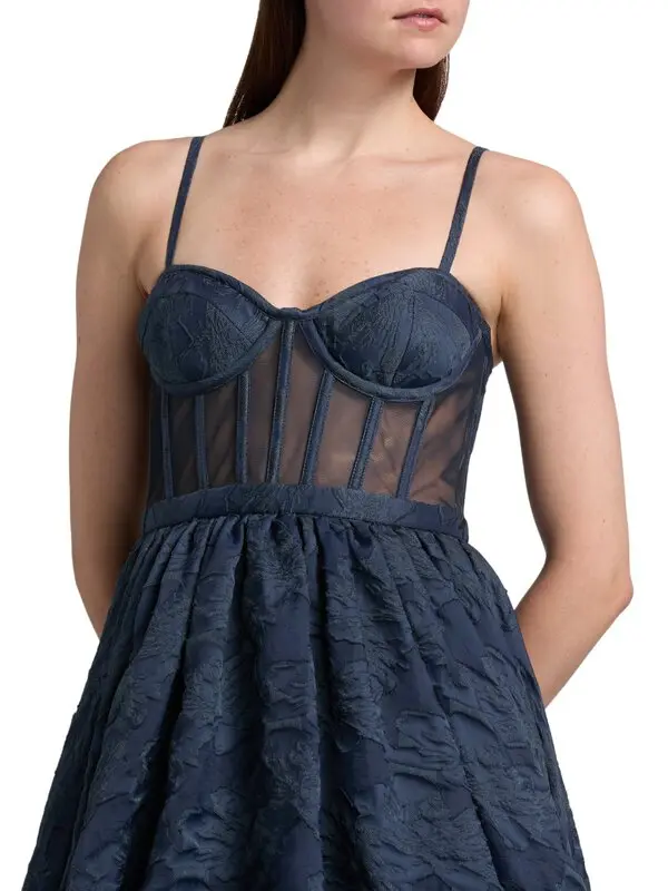 Bcbgmaxazria Organza High-low Gown - Navy