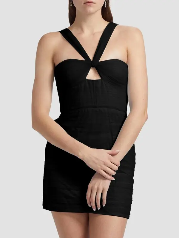 Bcbgmaxazria Tulle Halterneck Minidress