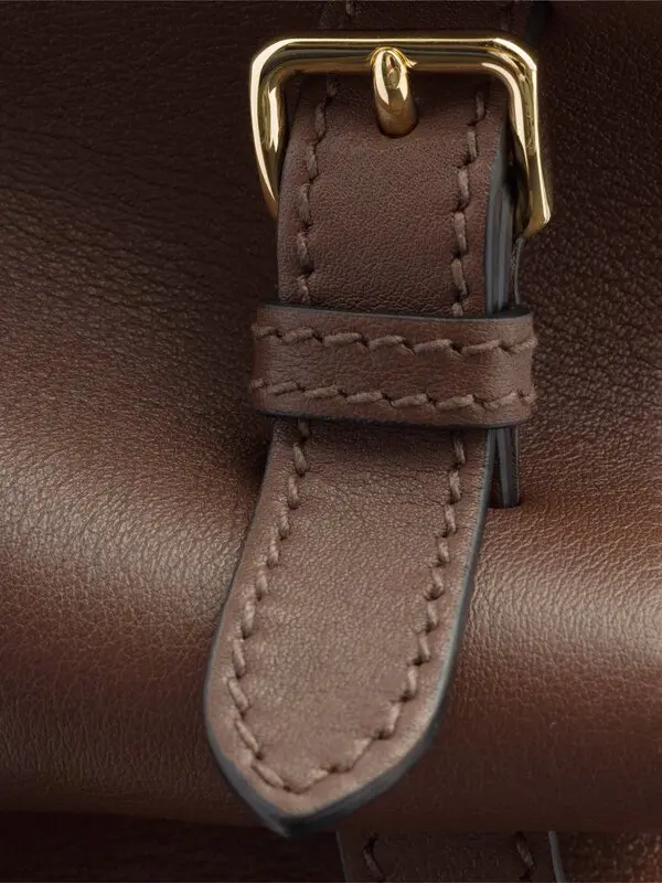 Prada Prelude Large Leather Top Handle Bag - Brown