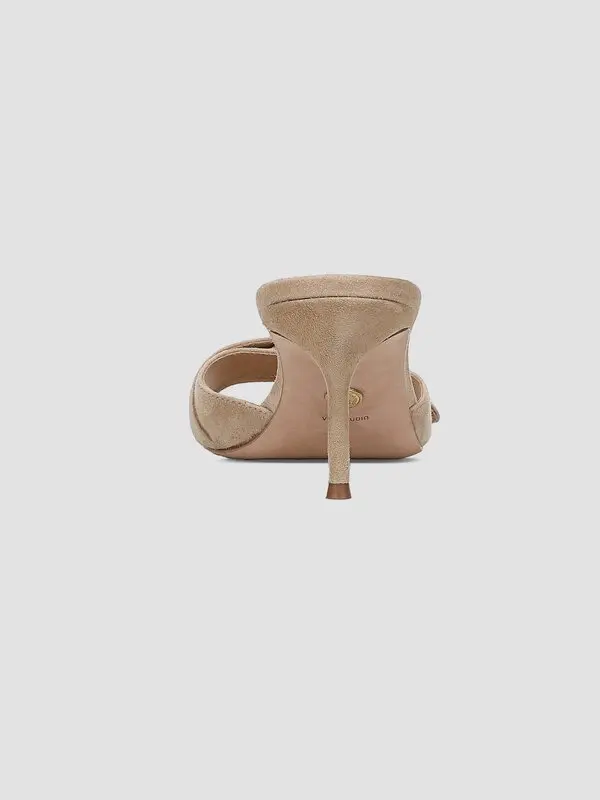 Veronica Beard Tia 65mm Buckled Suede Slip-on Sandals - Sand