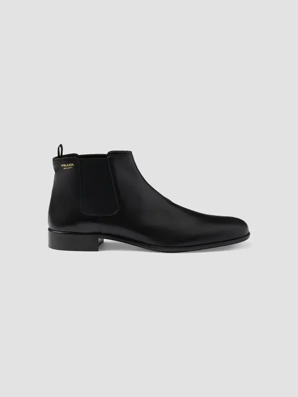 Prada Leather Booties - Black