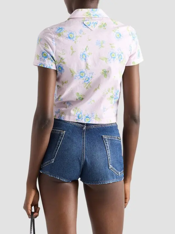 Prada Floral Print Batiste Shirt