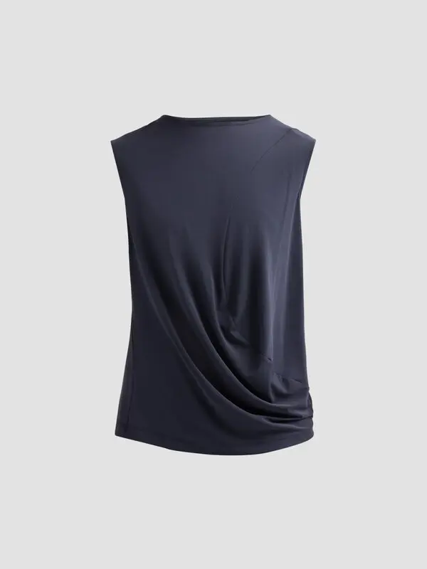 Issey Miyake Jersey Draped Top - Dark Navy