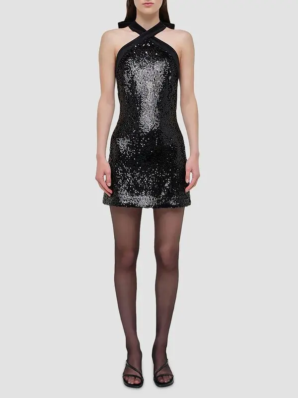 Simkhai Isla Sequined Halter Minidress