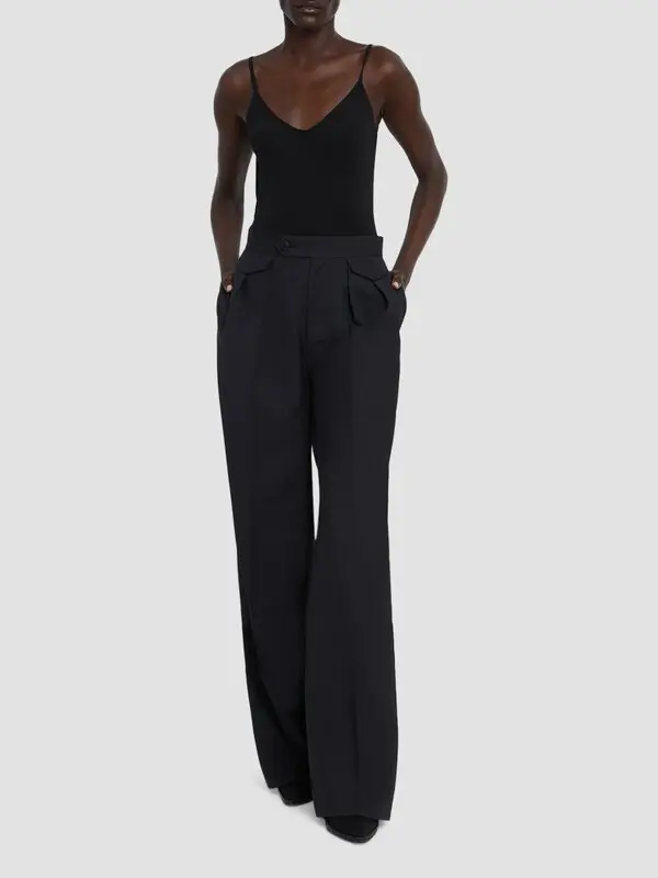 Issey Miyake Honest Ensemble Wool-blend Pants