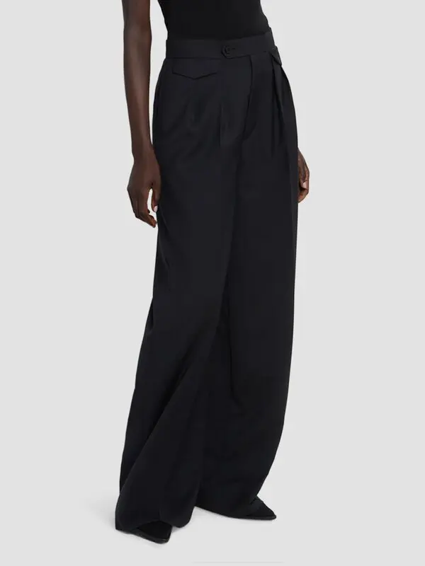 Issey Miyake Honest Ensemble Wool-blend Pants
