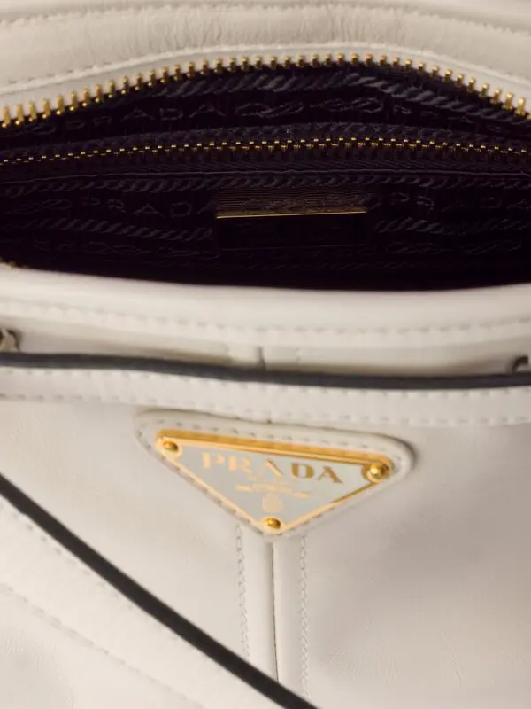 Prada Bonnie Small Leather Top Handle Bag - White