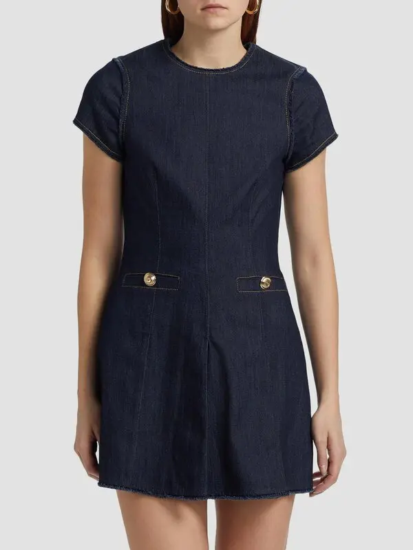 Cinq À Sept Nova Denim Sheath Minidress
