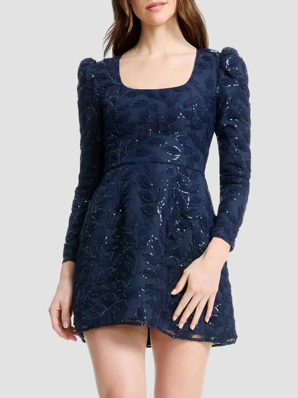 Dress The Population Brie Sequined Fit-and-flare Minidress