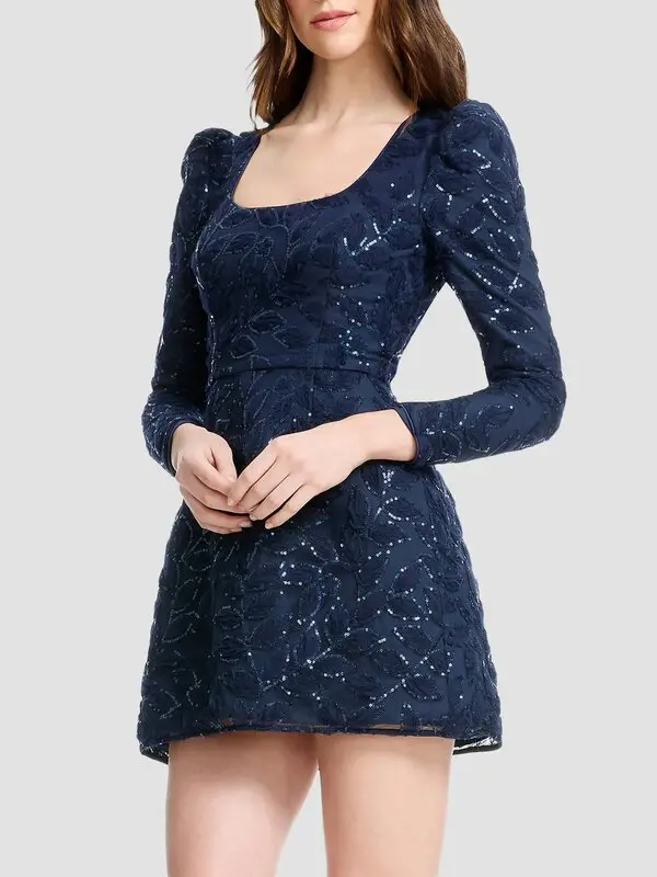 Dress The Population Brie Sequined Fit-and-flare Minidress