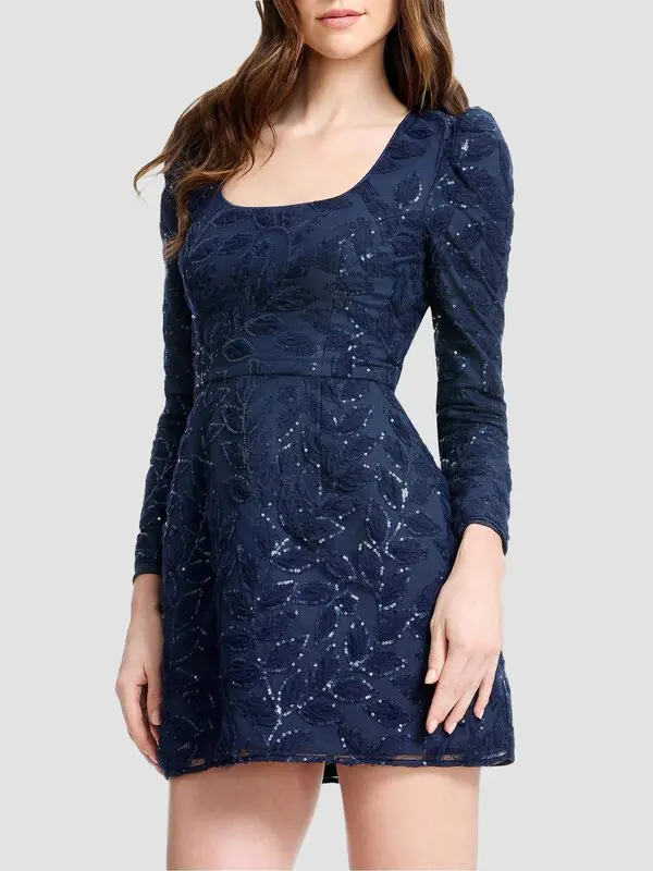 Dress The Population Brie Sequined Fit-and-flare Minidress