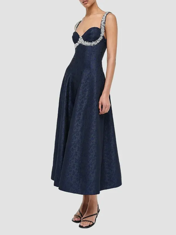 Simkhai Charlotte Embellished Jacquard Midi-dress