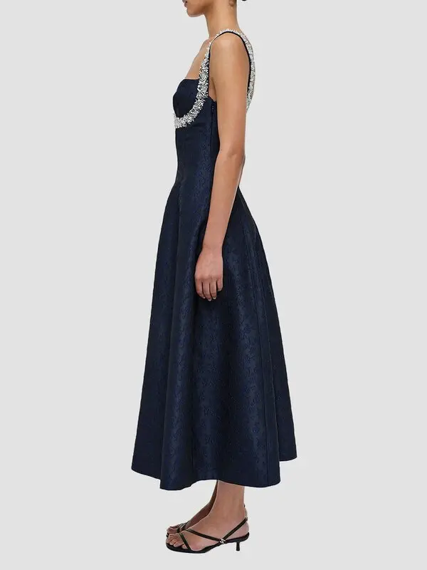 Simkhai Charlotte Embellished Jacquard Midi-dress