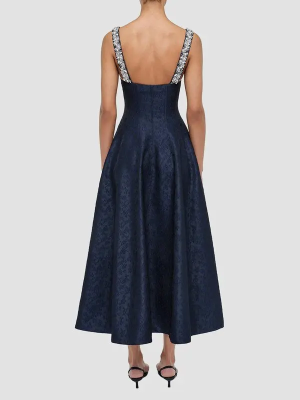 Simkhai Charlotte Embellished Jacquard Midi-dress