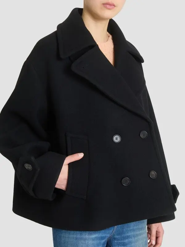 Chloé Wool Double-breasted Coat - Black