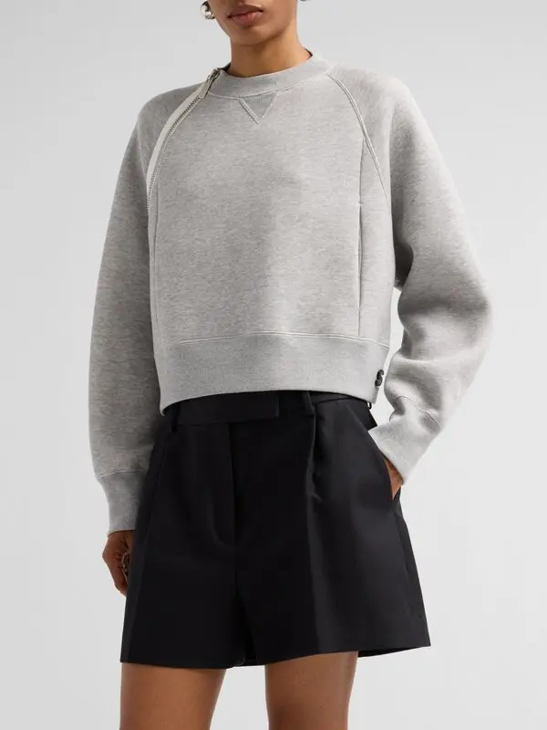 Sacai Zip Sponge Crewneck Sweatshirt