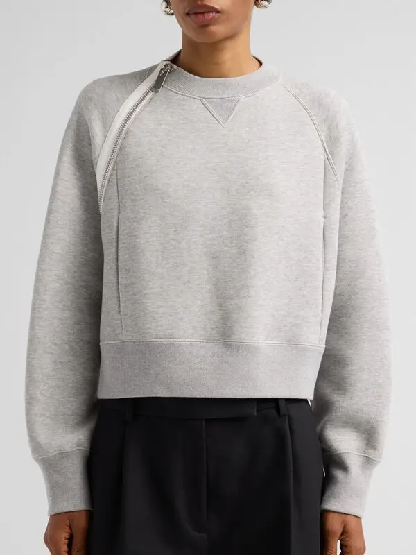 Sacai Zip Sponge Crewneck Sweatshirt