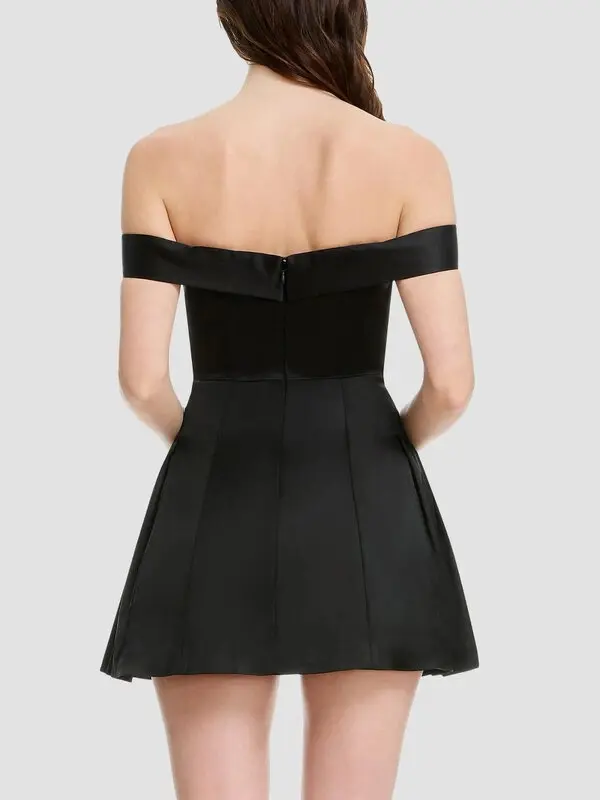 Dress The Population Raelynn Satin Off-the-shoulder Minidress