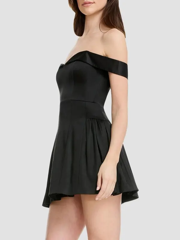 Dress The Population Raelynn Satin Off-the-shoulder Minidress