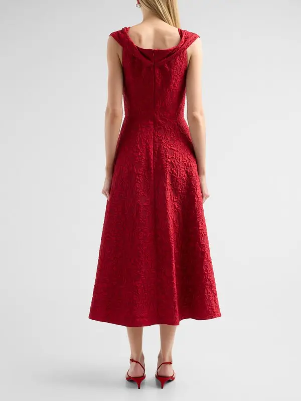 Badgley Mischka Textured Twist Off-the-shoulder Cocktail Dress