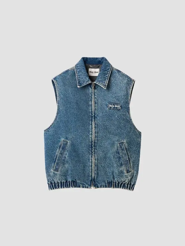 Miu Miu Washed Denim Vest