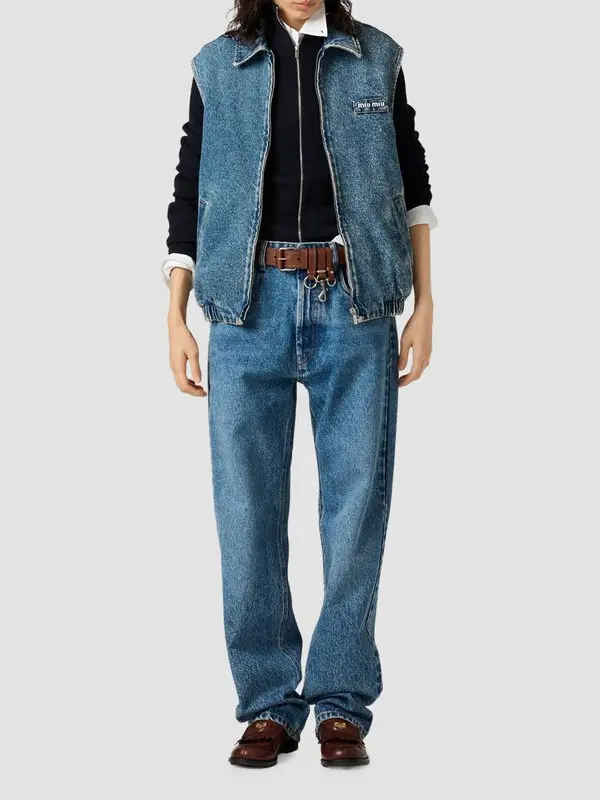 Miu Miu Washed Denim Vest