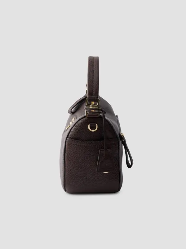 Prada Small Leather Top Handle Bag - Brown