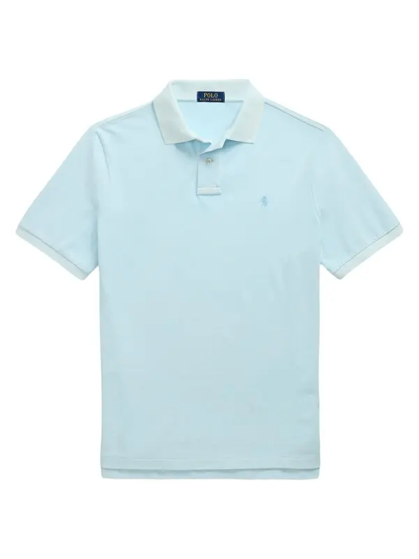 Polo Ralph Lauren Classic-fit Mineral-dyed Mesh Polo Shirt - Sky