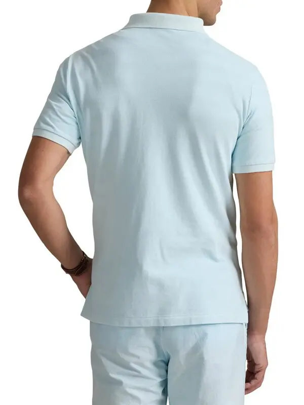 Polo Ralph Lauren Classic-fit Mineral-dyed Mesh Polo Shirt - Sky