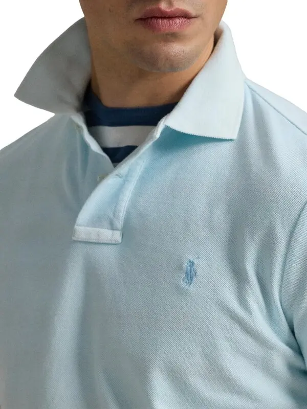 Polo Ralph Lauren Classic-fit Mineral-dyed Mesh Polo Shirt - Sky