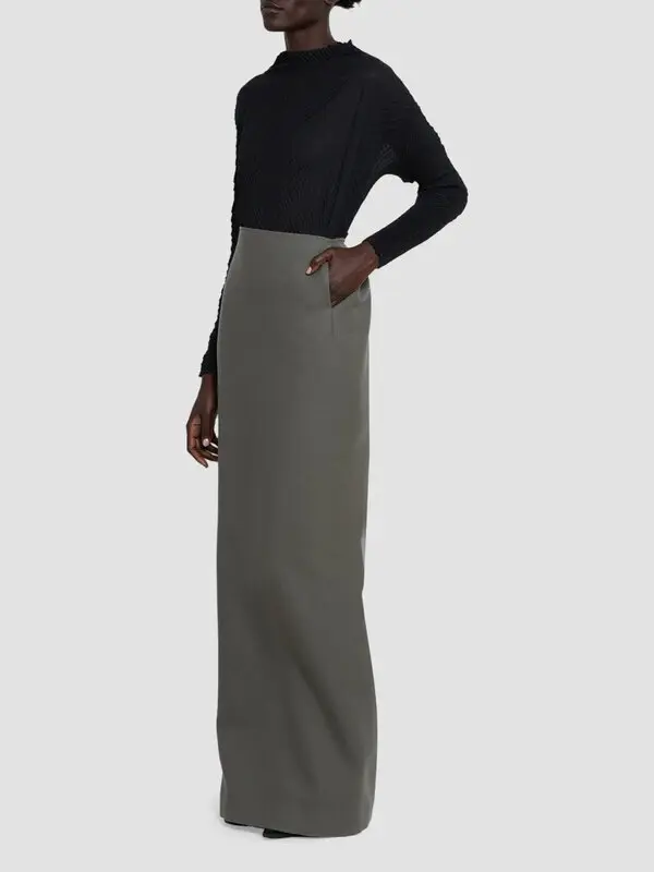 Issey Miyake Calligraph Wool Maxi Skirt
