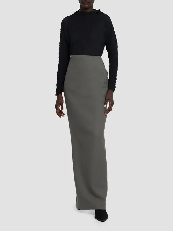 Issey Miyake Calligraph Wool Maxi Skirt