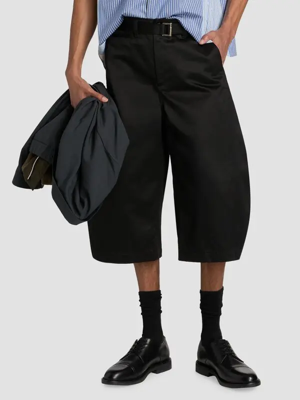 Sacai Cotton Chino Barrel-leg Shorts