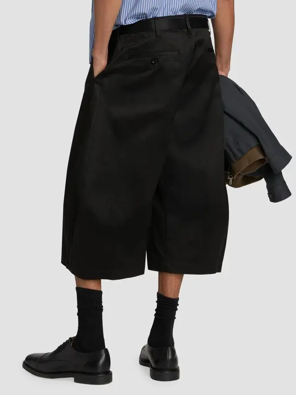 Sacai Cotton Chino Barrel-leg Shorts