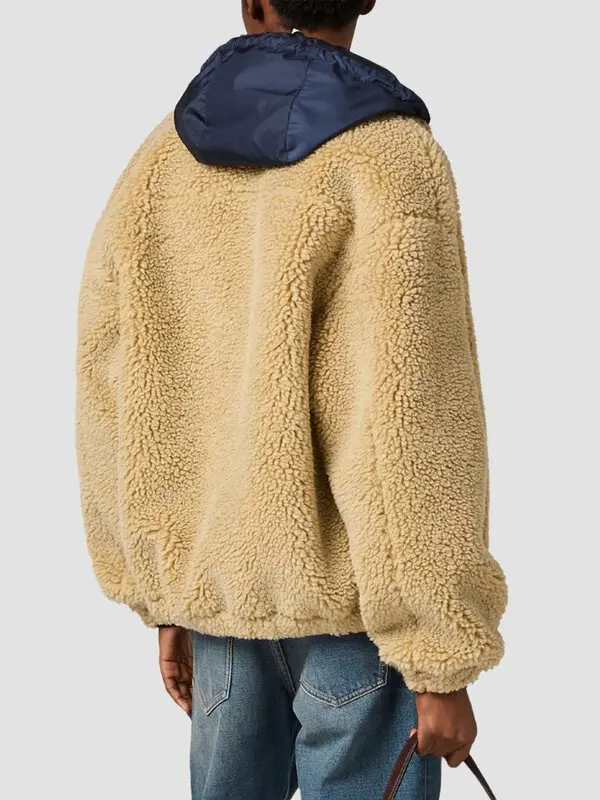 Miu Miu Fleece Blouson Jacket - Beige