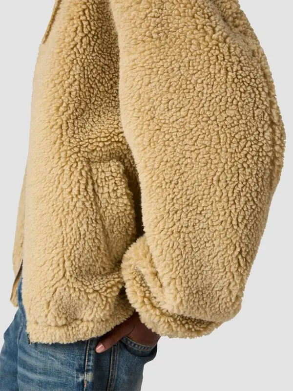 Miu Miu Fleece Blouson Jacket - Beige